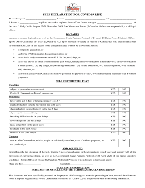 Fillable Online Fill - Free fillable CORONAVIRUS (COVID-19) DECLARATION ...