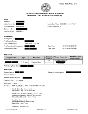Fillable Online Case #2019ND.043 - TN.gov Fax Email Print - pdfFiller
