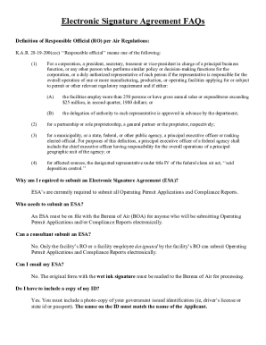 Fillable Online Electronic Signature Agreement FAQs - kdhe.ks.gov Fax ...