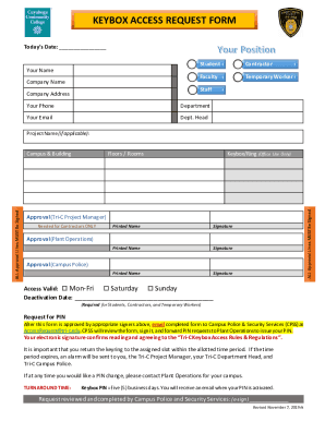 Fillable Online KEYBOX ACCESS REQUEST FORM Tri-C Fax Email Print ...