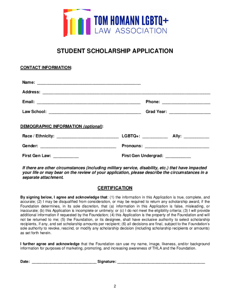 Fillable Online Tom Homann LGBT Law Association - San Diego Fax Email ...