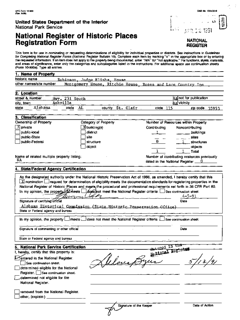 Fillable Online NFS Form 10-900 OMB No. 1024-0018 Harada House ...
