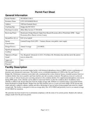 Fillable Online dnr wi Permit Fact Sheet General Information - Paddock ...