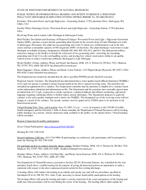 Fillable Online dnr wi state of wisconsin department of natural ...