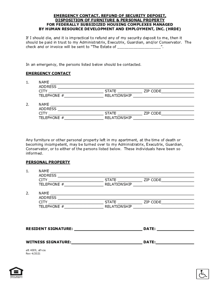 Fillable Online Disposition of Security Deposit - Download Form Instantly - AAOADisposition of ...