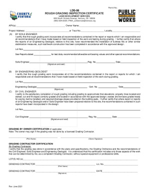 Fillable Online LDS-08 Grading Inspection Certificate (Rough Grading ...