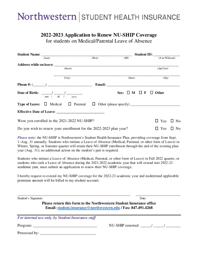 Fillable Online studenthealthplan.northeastern.eduStudent Health ...