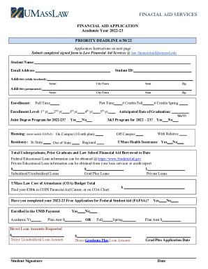 Fillable Online Priority Deadlines for Financial Aid Application ...