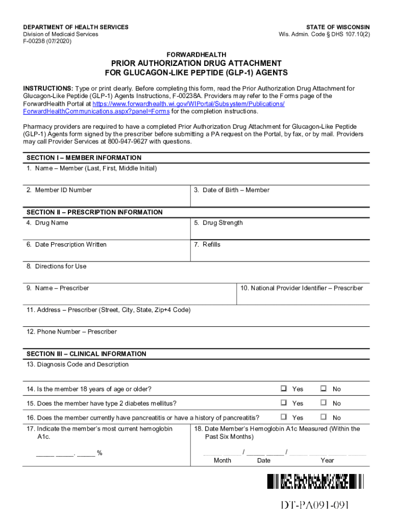 Fillable Online prior authorization drug attachment for glucagon-like ...