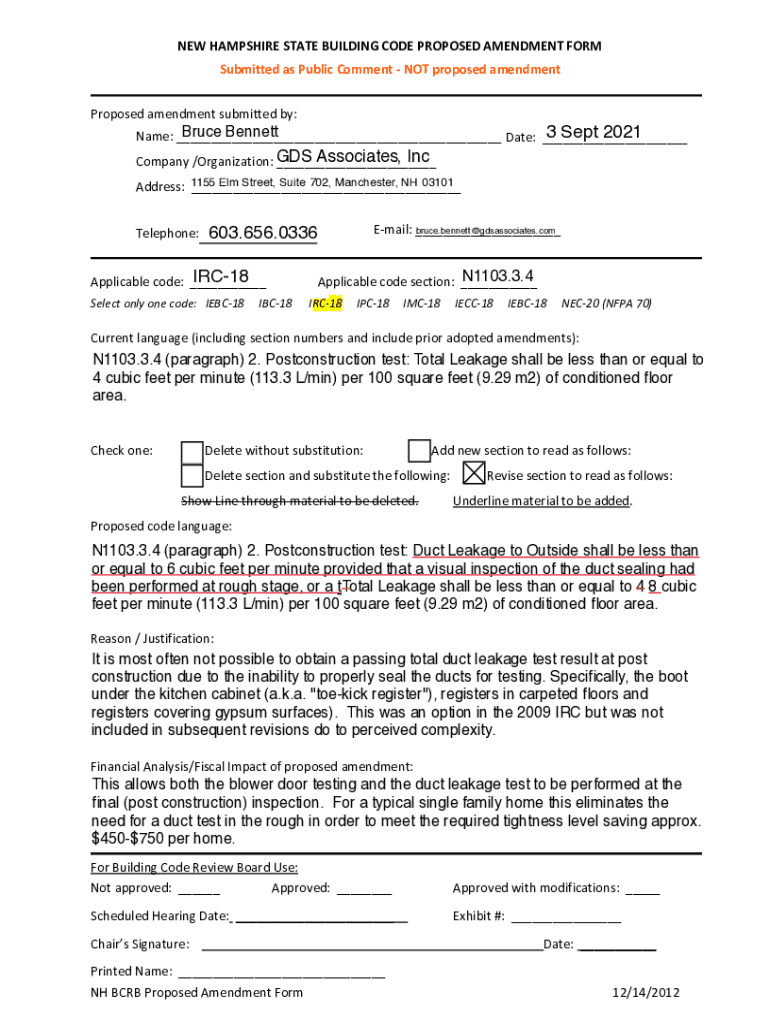 Fillable Online Welcome State Building Code Review Board NH Department ...