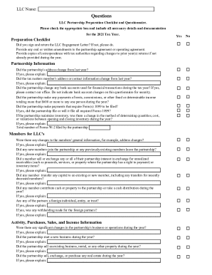 Fillable Online 1065 LLC Fillable Questionnaire Fax Email Print - pdfFiller