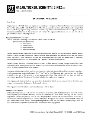 Fillable Online Engagement Letter - Sample Template - Word and PDF Fax ...