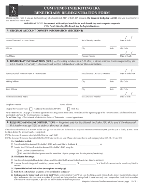 Fillable Online The CGM FundsCGM FUNDS INHERITING IRA BENEFICIARY RE ...