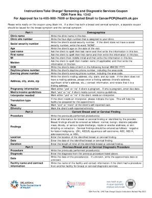 Fillable Online Take Charge! Screening and Diagnostic Services Coupon ...