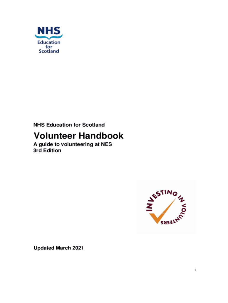 Fillable Online NHS Education for Scotland Volunteer Handbook - test1 ...