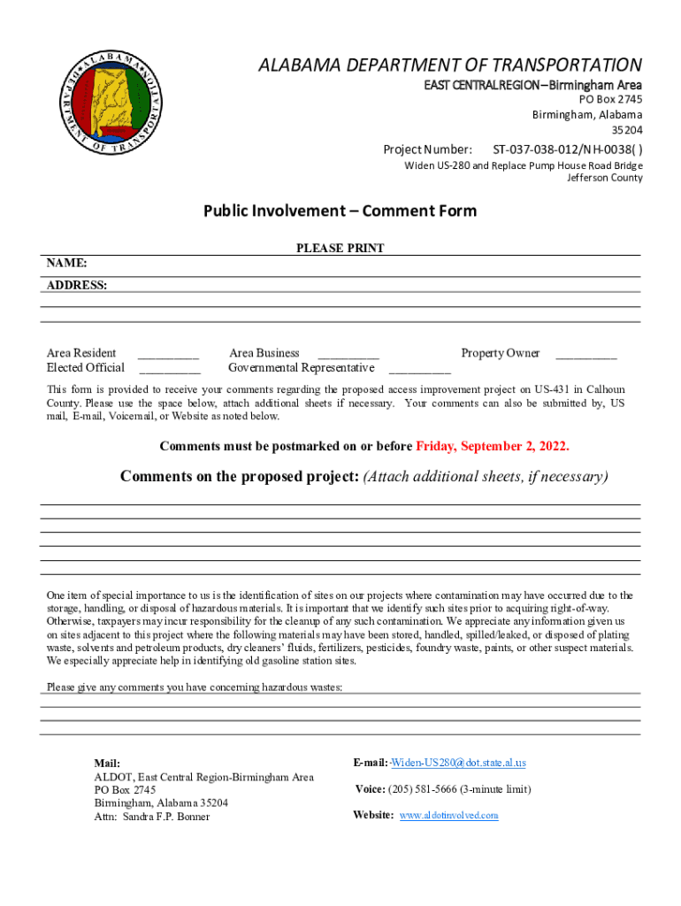 Fillable Online adem.alabama.govAlabama Department of Environmental ...