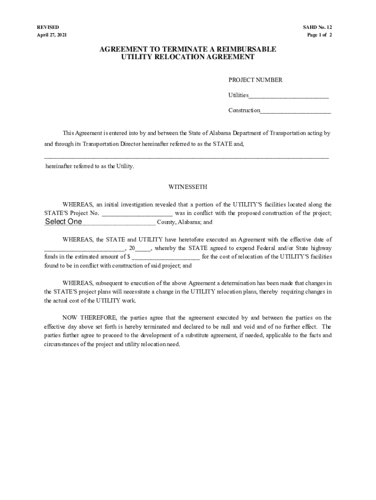 Fillable Online Utilities Forms - Alabama Department of Transportation Fax Email Print - pdfFiller