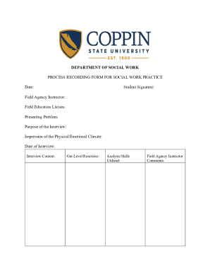Fillable Online process recording form Fax Email Print - pdfFiller