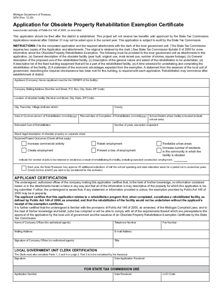 Fillable Online Form 3674 "Application for Obsolete Property ...