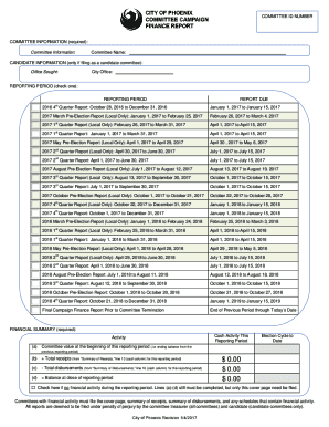 Fillable Online STATE OF ARIZONA COMMITTEE ID NUMBER COMMITTEE ...