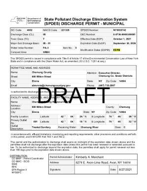Fillable Online Draft SPDES Permit 8-0736-00003/00001. A draft DEC ...