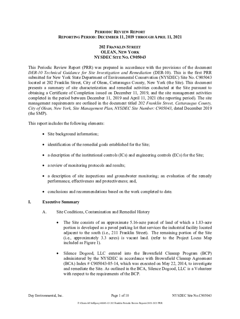 Fillable Online PERIODIC REVIEW REPORT (PRR) - dec.ny.gov Fax Email ...