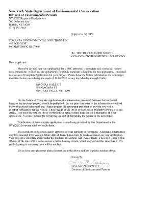 Fillable Online Covanta Environmental Solutions-Notice of Complete ...