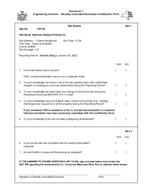 Fillable Online Standby Consultant/Contractor Certification Form Fax ...