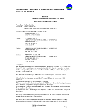 Fillable Online Facility DEC ID: 2600100026 DEC Permit Conditions FINAL ...