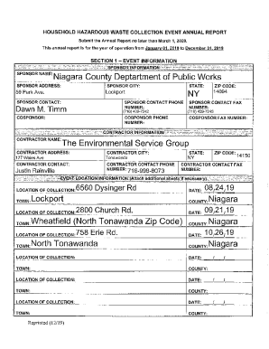 Fillable Online Annual Reporting: Household Hazardous Waste Collection ...