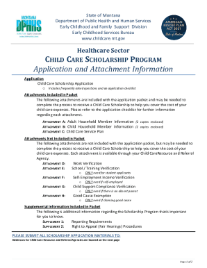 Fillable Online ECFSD Healthcare Sector Child Care Scholarship Program ...