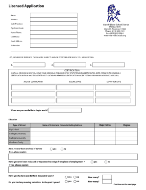 Fillable Online Licensed Application Fax Email Print - pdfFiller