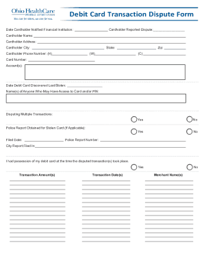 Fillable Online theq.orgimagespdfDEBIT CARD TRANSACTION DISPUTE FORM ...
