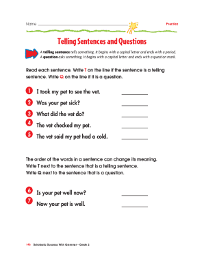 Fillable Online qstion.coposttelling-sentences-and-questionsTelling ...