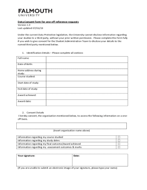 Fillable Online Data Consent form for one-off reference requests Fax ...