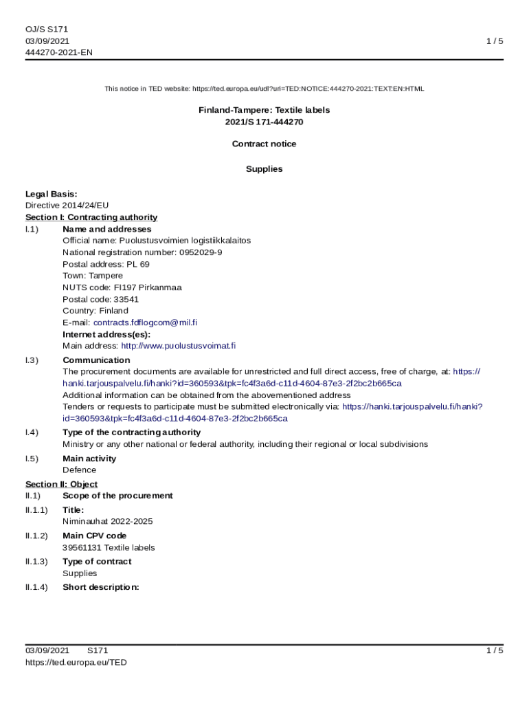 Fillable Online Services - 448168-2021 - TED Tenders Electronic Daily ...