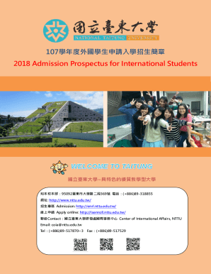 Fillable Online Admission Prospectus for International Graduate ...