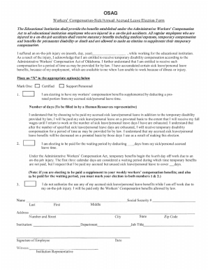Fillable Online ANNUAL LEAVE OR VACATION/SICK LEAVE PROGRAM ELECTION ...