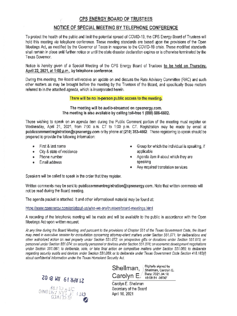 Fillable Online CPS ENERGY ANNOUNCES NEW RATE ADVISORY COMMITTEE MEMBERS Fax Email Print - pdfFiller