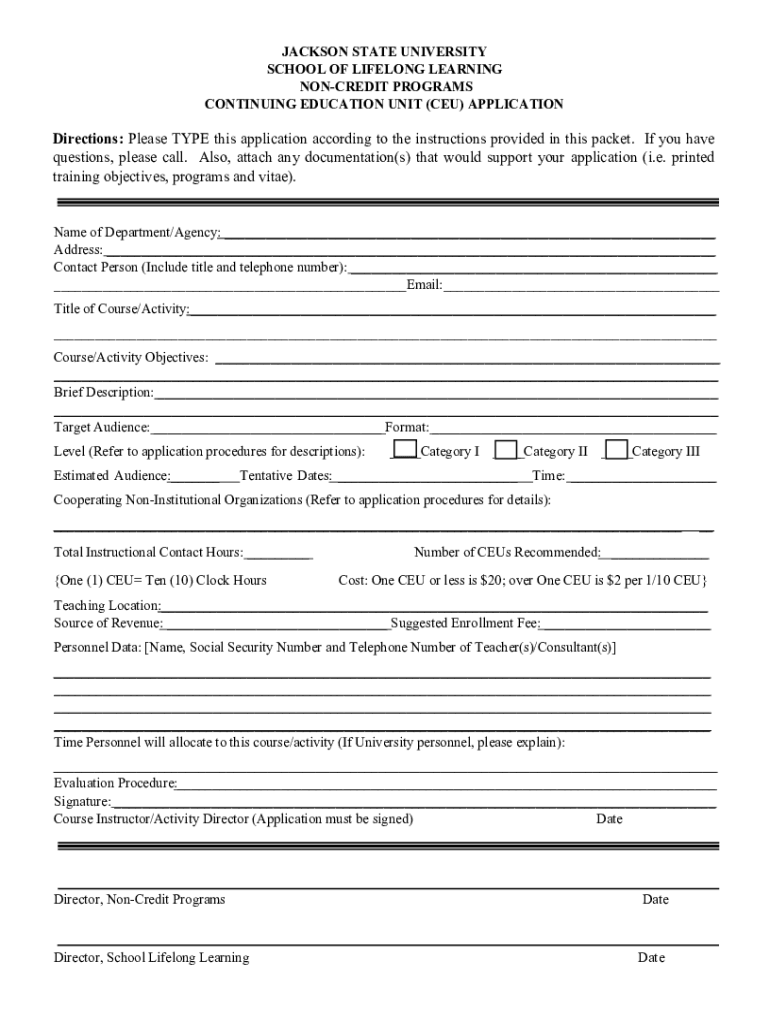 Fillable Online Non-credit Certificate ProgramsSchool of Lifelong ...