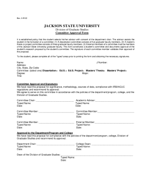 Fillable Online Division of Graduate Studies Committee Approval Form Fax Email Print - pdfFiller