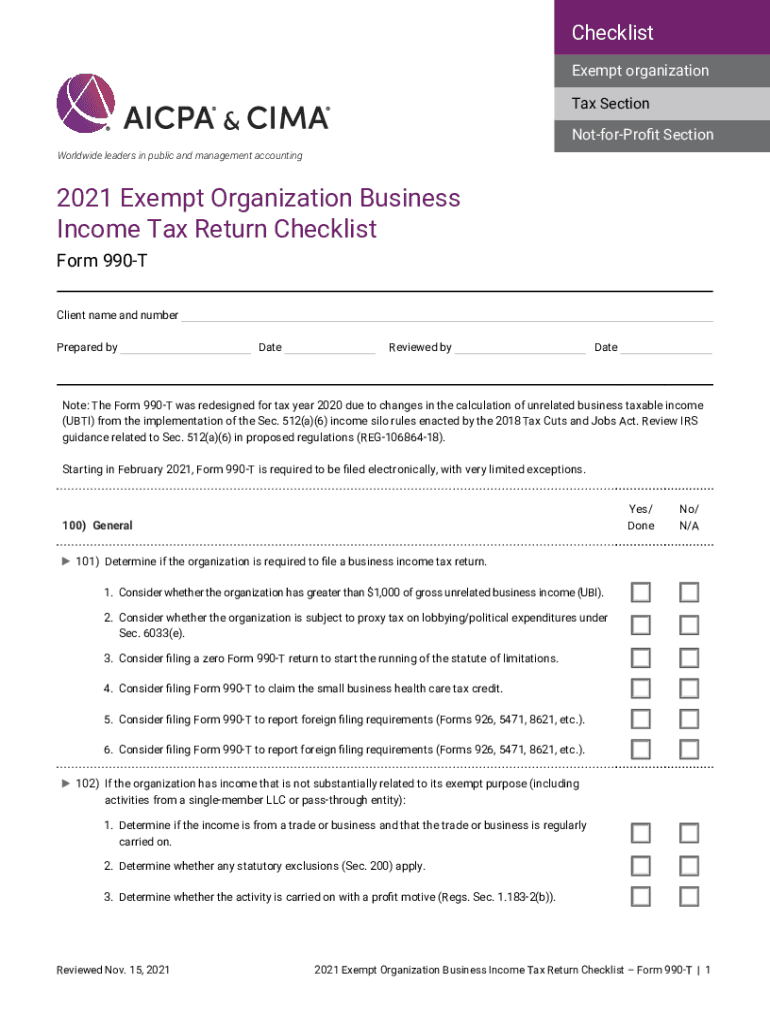 Fillable Online 2021-exempt-organization-business-tax-return-checklist ...