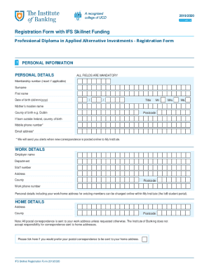 Fillable Online Registration Form with IFS Skillnet Funding ...