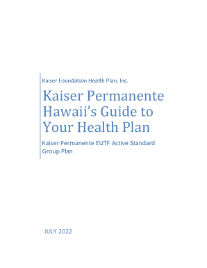 Fillable Online 2022 Kaiser Permanente EUTF Active Standard Plan ...