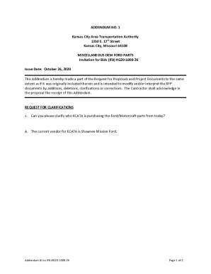 Fillable Online ADDENDUM NO. 1 Kansas City Area ... - KCATA Fax Email ...