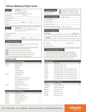 Fillable Online Order Form - Oticon Medical Fax Email Print - pdfFiller