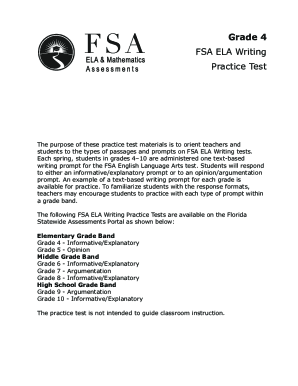 Fillable Online Grade 7 FSA ELA Writing Practice Test - fsassessments ...