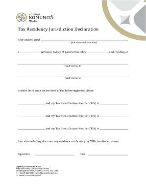 Fillable Online Tax residency - Organisation for Economic Co-operation ...