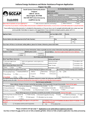 Fillable Online PY 2023 Indiana Energy Assistance and Water Assistance ...