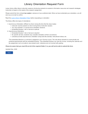 Fillable Online Library Orientation Request Form Laney College Fax ...